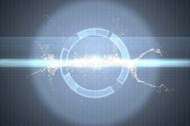 Abstract Sci Fi Intro Background with Circle and Horizontal Energy Bar ...