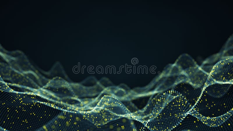Abstract Sci-fi Surface of Glowing Particles Stock Illustration ...