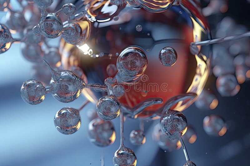 Abstract Science Background with Bubbles on Water. Stock Illustration ...