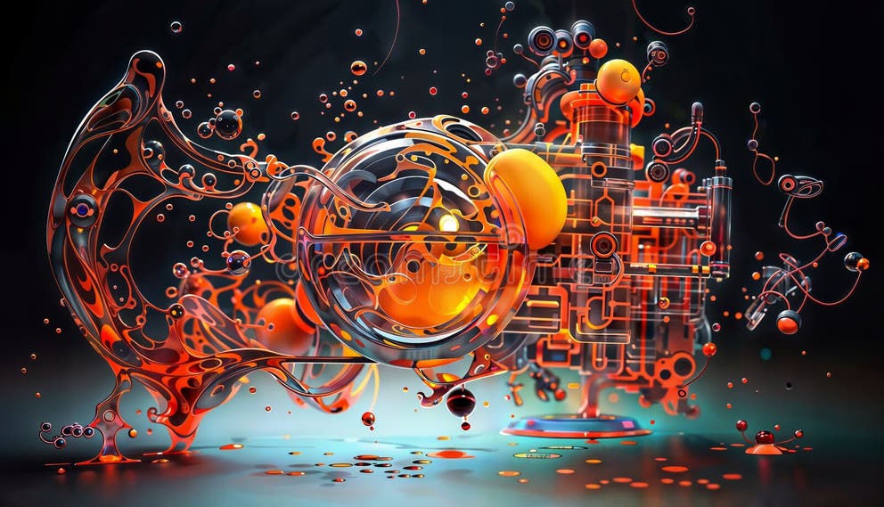 3d Rendering of Abstract Science Background. High-tech Illustration ...