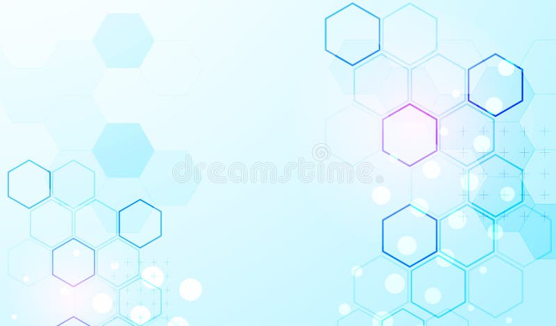 Abstract Science Background with Hexagons. Blue Gradient Stock Vector ...