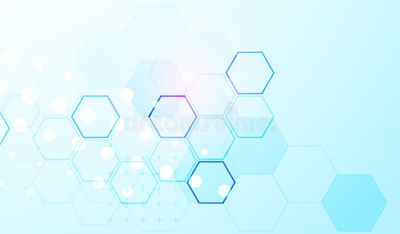 Abstract Science Background with Hexagons. Blue Gradient Stock Vector ...