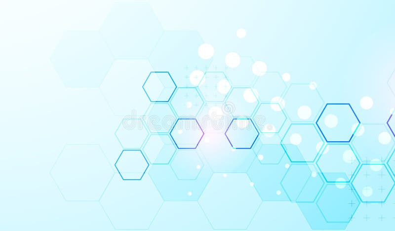 Abstract Science Background with Hexagons. Blue Gradient Stock Vector ...