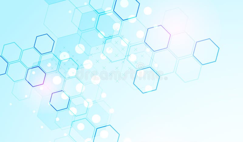 Abstract Science Background with Hexagons. Blue Gradient Stock Vector ...