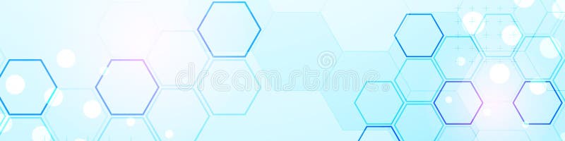 Abstract Science Background with Hexagons. Blue Gradient Stock Vector ...