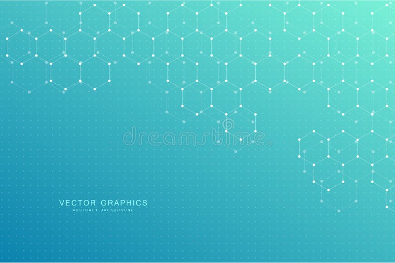 Abstract Science Background with Hexagons and Molecules. Stock Vector ...