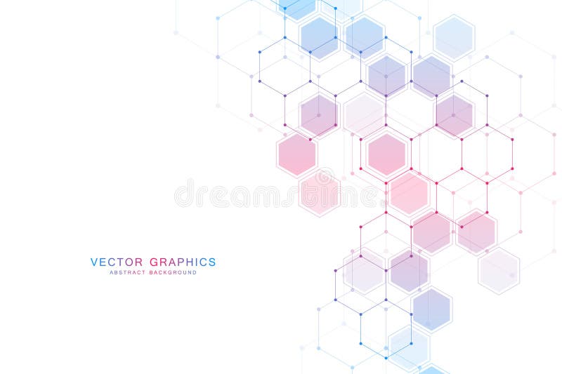 Abstract Science Background with Hexagons and Molecules. Stock Vector ...