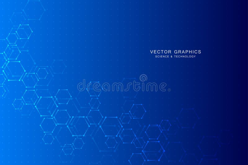 Abstract Science Background with Hexagons and Molecules. Stock Vector ...