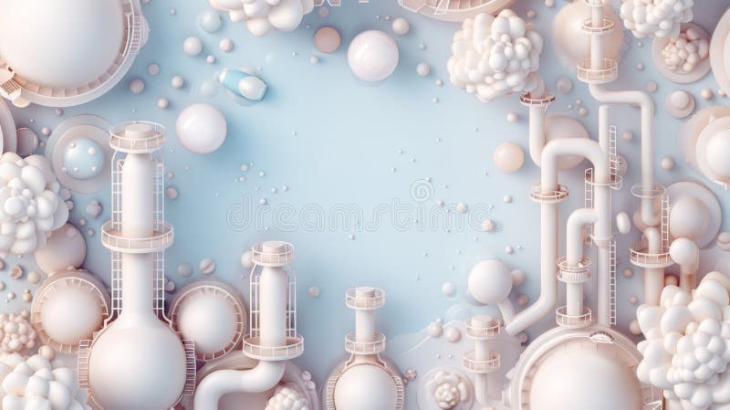 Abstract Science Background with Laboratory Equipment, Glassware, and ...