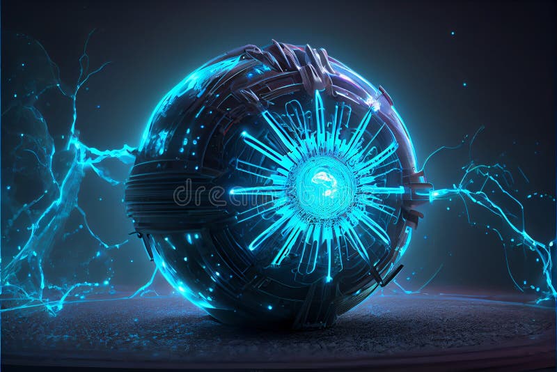 Abstract Science Background and Object, Electric Lighting Sphere Atom ...