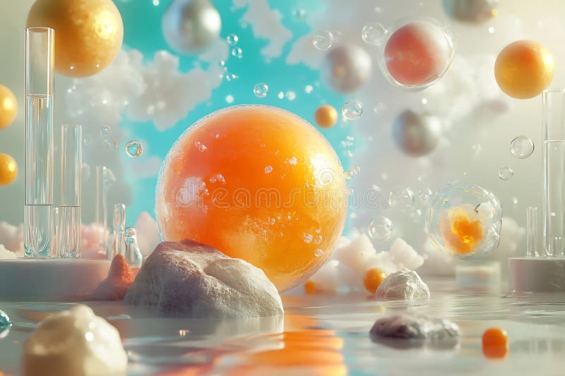 Abstract Science Background with Spheres and Test Tubes for Medical ...