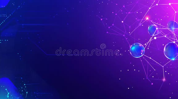 Abstract Science Banner Design Molecular Structure with Connected ...