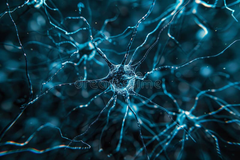 Abstract Science with Blue and Pink Neurons Brain Network. Stock ...