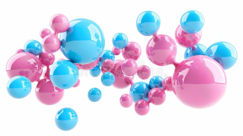 An Abstract Science Element Model Showing Molecules and Atoms. an ...