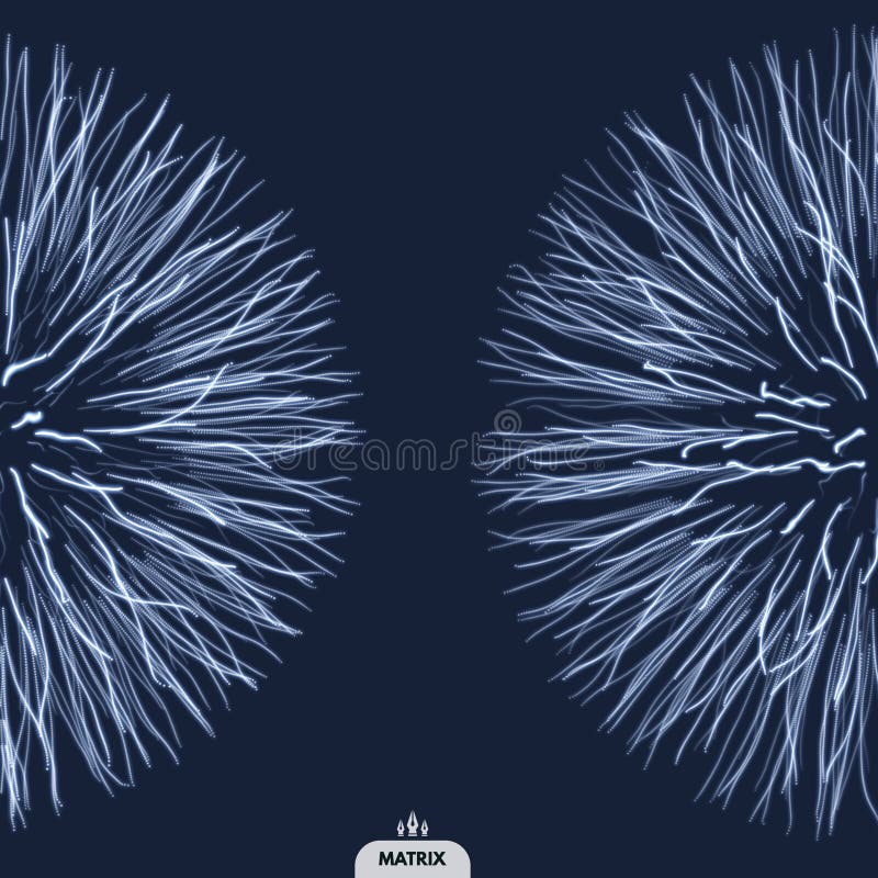 Abstract Science Or Technology Background Array With Dynamic Particles Stock Vector