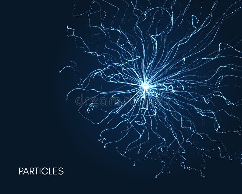 Abstract Science or Technology Background. Array with Dynamic Particles Stock Vector ...