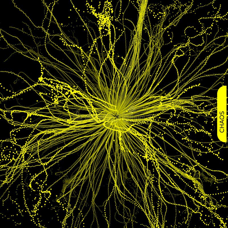 Abstract Science Or Technology Background Array With Dynamic Particles Stock Vector