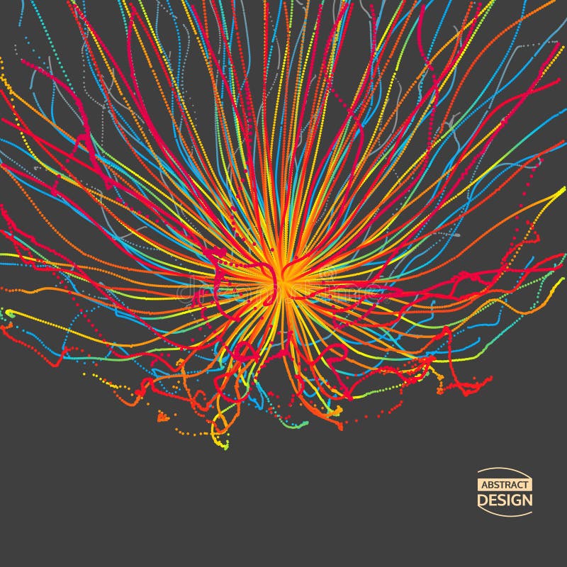 Abstract Art. Array With Dynamic Emitted Particles. Water Splash ...