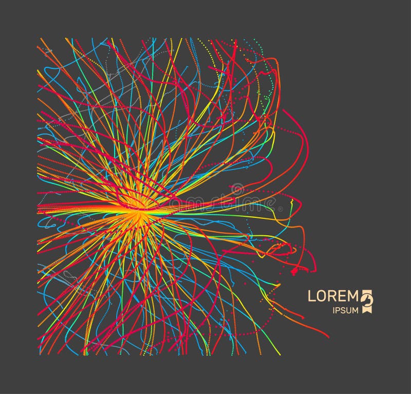 Abstract Art Array With Dynamic Emitted Particles Water Splash Imitation Modern Science And