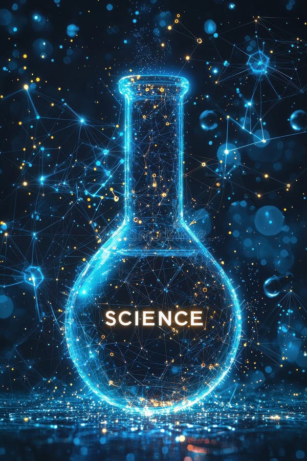 Abstract Science and Technology Background with a Glowing Network ...