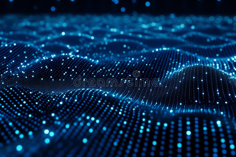 Abstract Science or Technology Background with Glowing Particles and ...