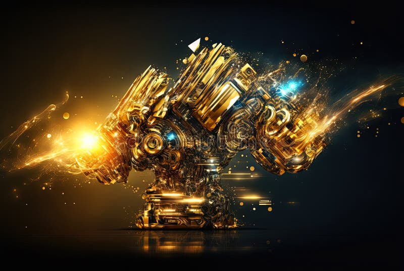 Abstract Science and Technology Background with Shiny Connection ...