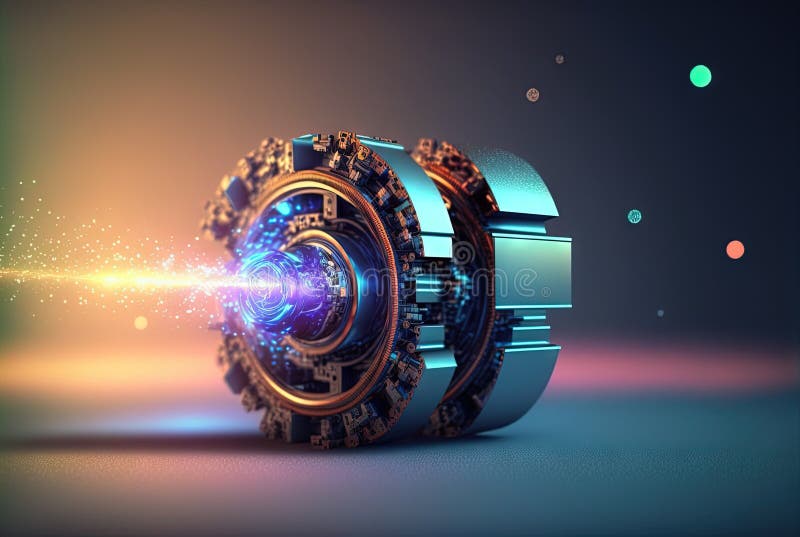 Abstract Science and Technology Background with Shiny Connection ...