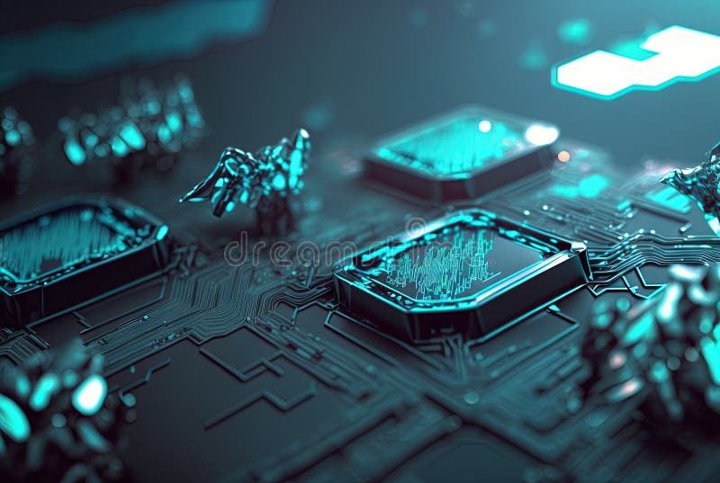 Abstract Science and Technology Background with Shiny Connection ...