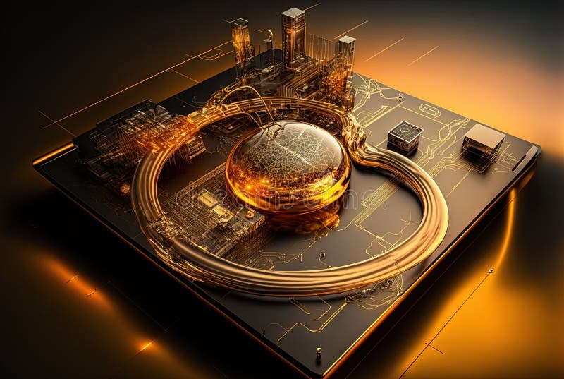 Abstract Science and Technology Background with Shiny Connection ...