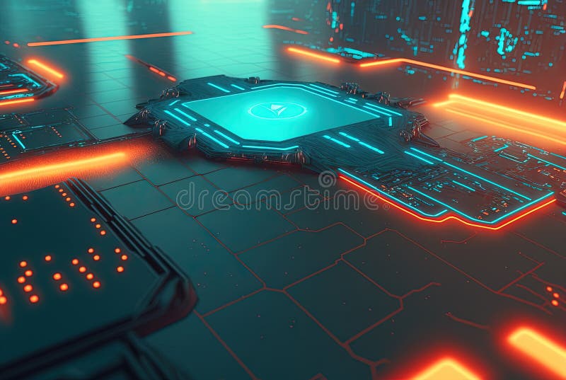 Abstract Science and Technology Background with Shiny Connection ...