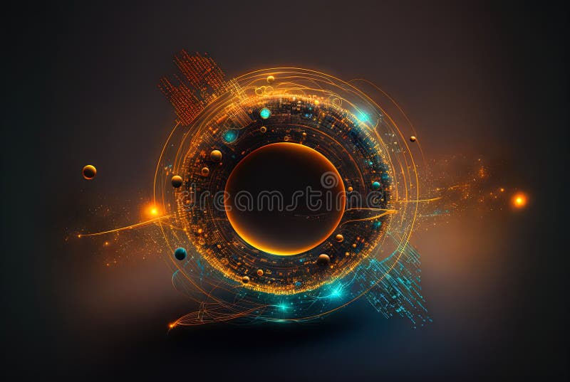 Abstract Science and Technology Background with Shiny Connection ...