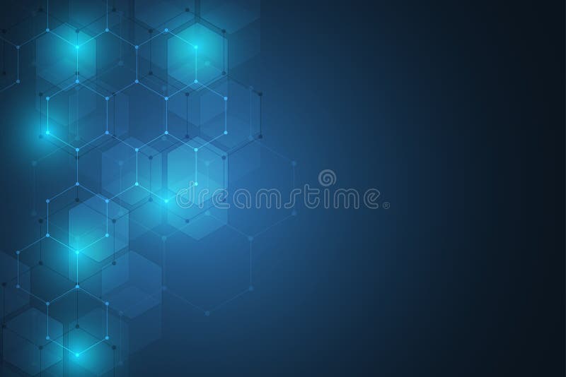 Abstract Science and Technology Concept from Hexagonal Elements ...