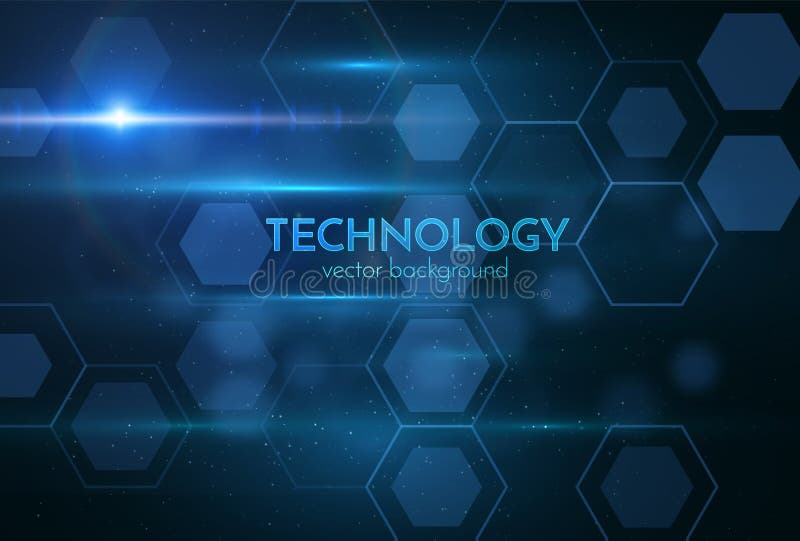 Abstract Science Vector Background with Hexagonal Technological Shapes ...