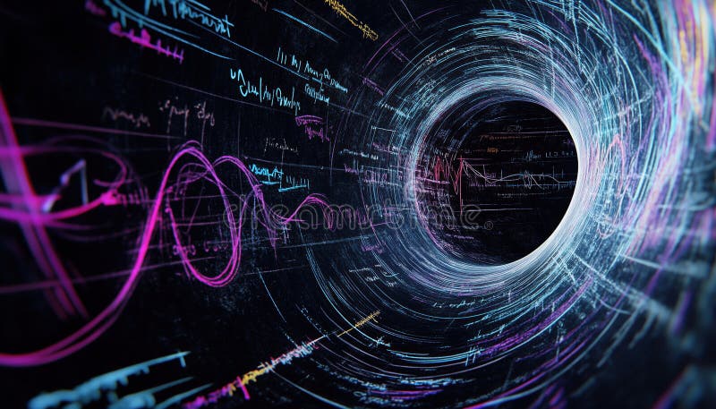 Abstract Scientific Art Featuring 3d Torus Shapes, Physics Equations ...