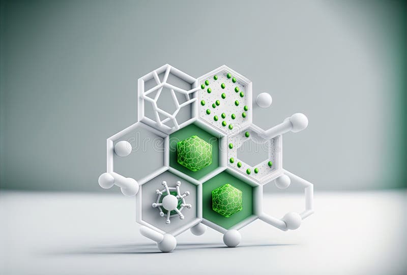 Abstract Scientific Background with Hexagonal Pattern. Technology and ...