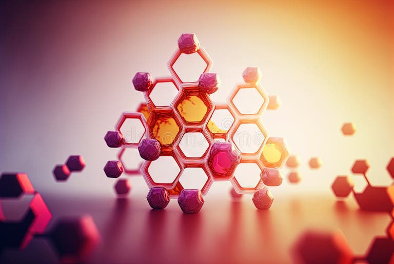 Abstract Scientific Background with Hexagonal Pattern. Technology and ...