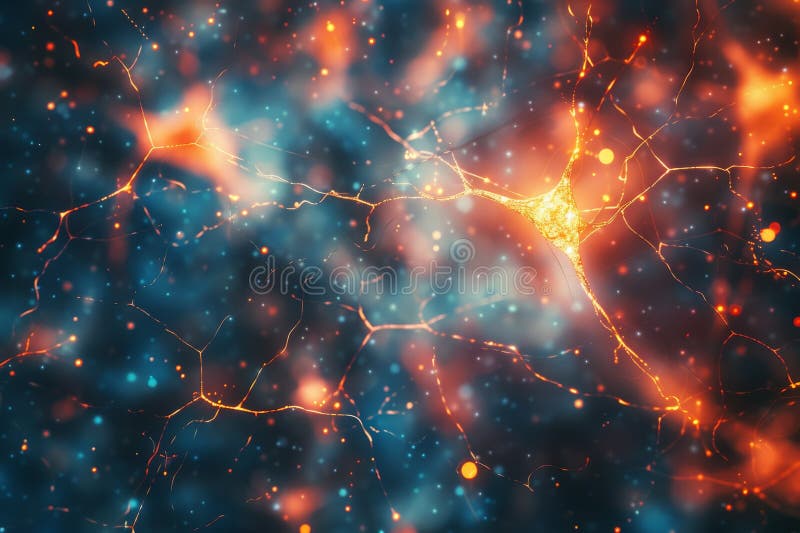 Abstract Neurology Medical Background with Human Brain Neurons. Stock ...