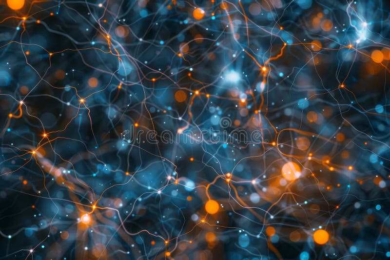 Abstract Scientific, Neurological, Medical Background with Neuron ...