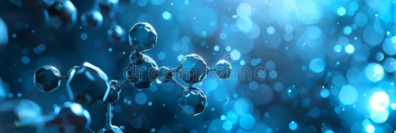 Abstract Scientific Representation of Molecular Structure with Aqua ...