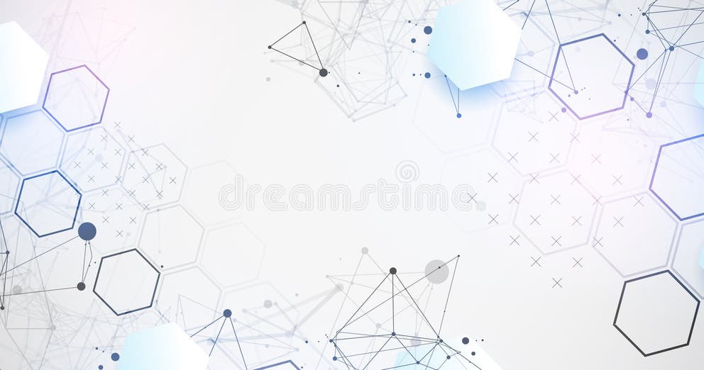 Abstract Scientific Vector Background. Light Gray Gradient of Hexagons ...