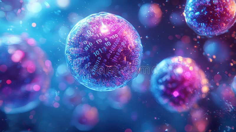 Abstract Scientific Visualization of Colorful Microscopic Cells in ...