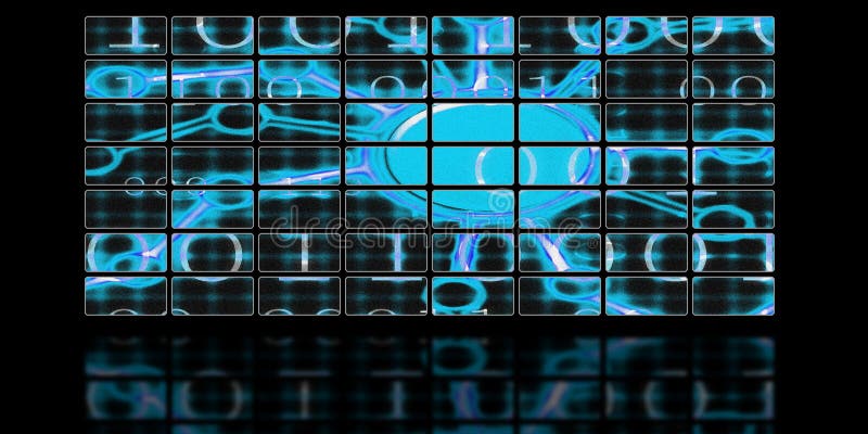 Abstract Screen in Room Showing Global Community Stock Illustration ...