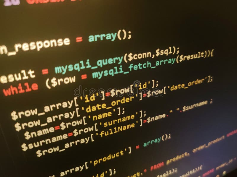 Abstract Screen Code Background. Technology Development Concept Texture ...