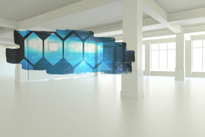 Abstract Screen in Room Showing Technology Interface Stock Illustration ...