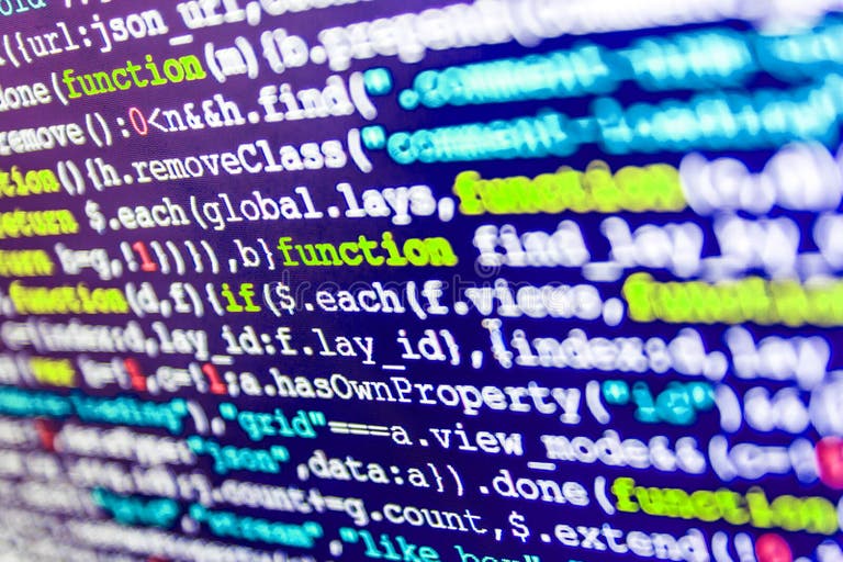 Abstract Screen of Software. Computer Code Data. Website Codes on ...