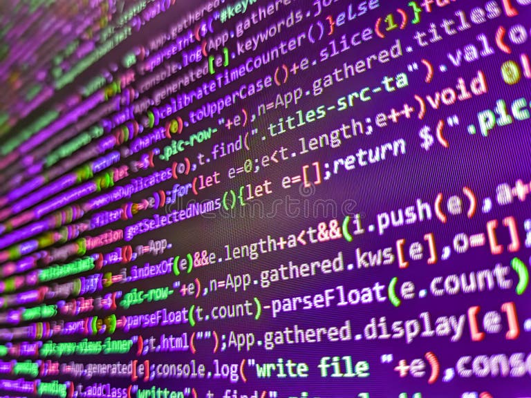 Abstract Screen of Software. Technology Display. Coding Concept Background. Real Software ...