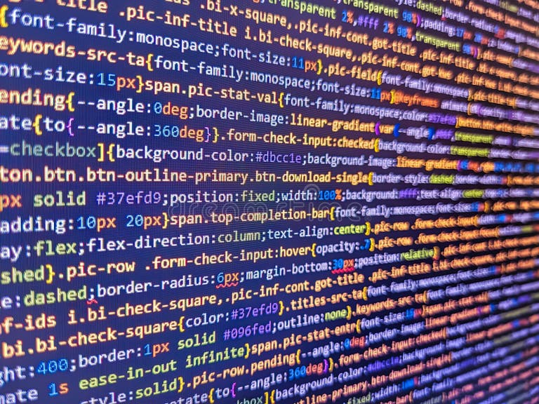 Abstract Screen of Software V. Selective Focus. Programming of Internet Website. Computer ...
