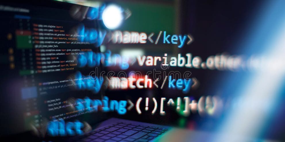 Abstract Screen of Web Developer . Data Network Hardware Concept Stock ...