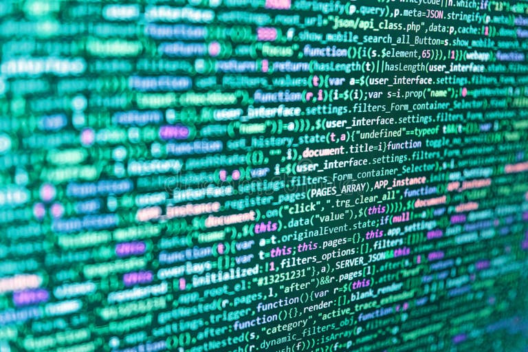 Abstract Screen of Web Developer. SEO Optimization. Hi-tech Modern Screen of Data, Digits and ...