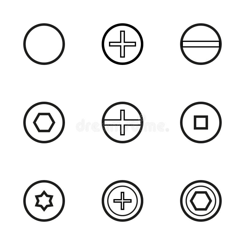 Screw Heads Stock Illustrations – 222 Screw Heads Stock Illustrations ...